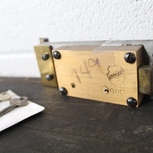 Vintage Diebold Safe Deposit Box Lock W/ Key & Hinge Safety Door- Small ...