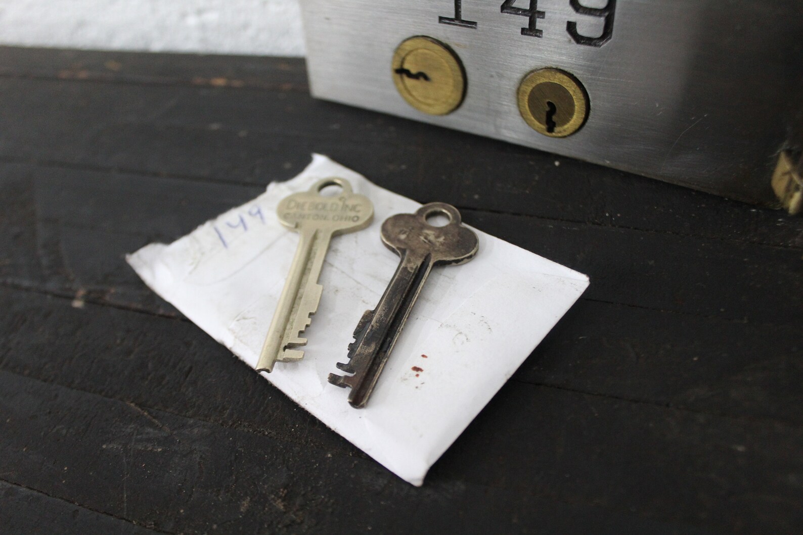 Vintage Diebold Safe Deposit Box Lock W/ Key & Hinge Safety Door- Small ...