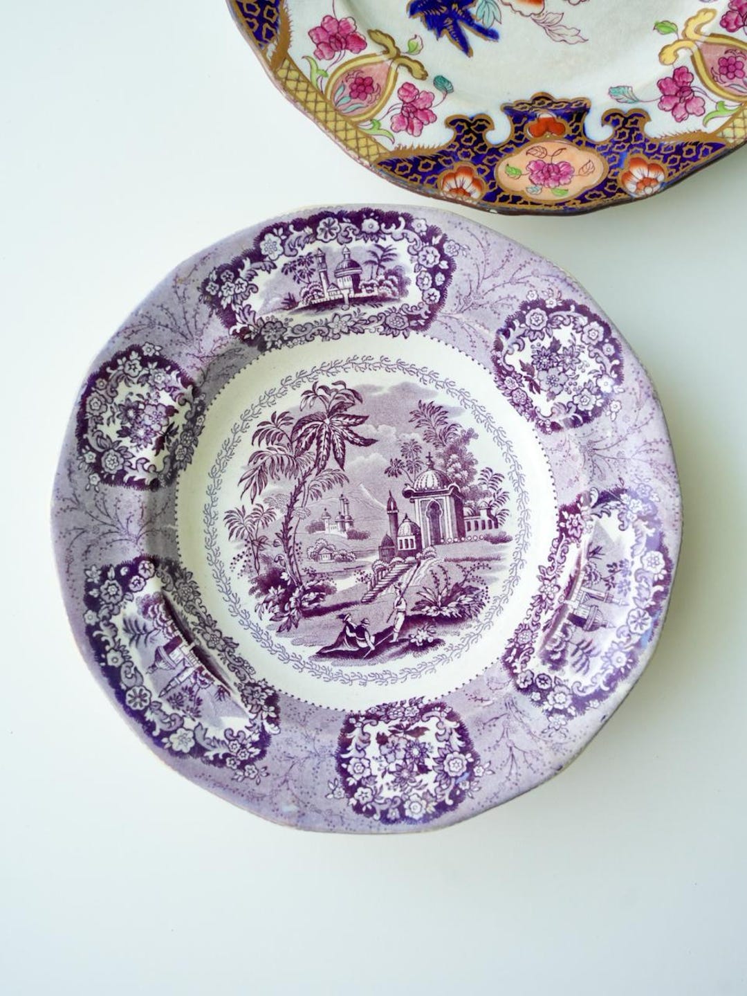 Antique W. Adams, Tunstall Mulberry Oriental Transferware Bowl C1860s ...