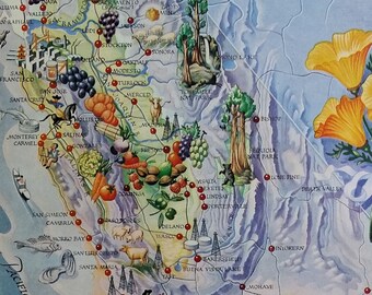 California Fun Map - Etsy