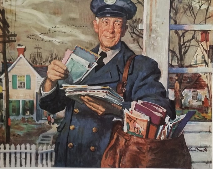 Friendly Postman USPS Mail Man 'everybody's Trusted Friend' Color ...