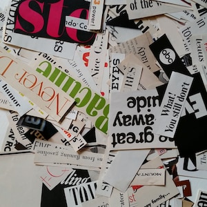 500 Individual Vintage Magazine Clippings, Words, and Phrases for Sale ...