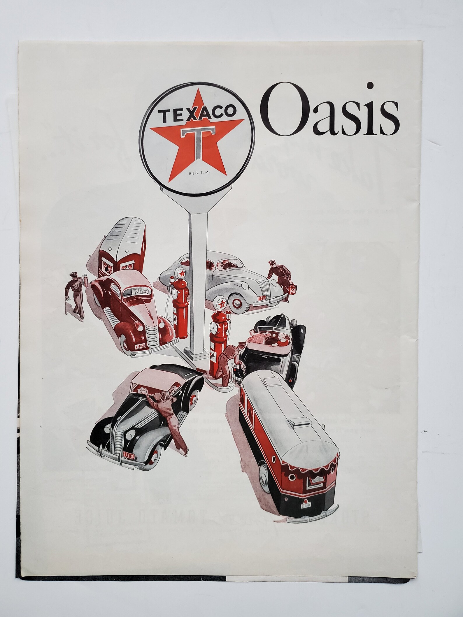 Texaco 1937 Circular Oasis Service Station Illustrated Ad Bus - Etsy