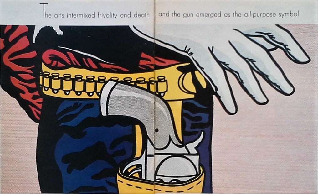 Warhol Pop Art Roy Lichtenstein Cowboy Drawing "fastest Gun" Gunfight ...
