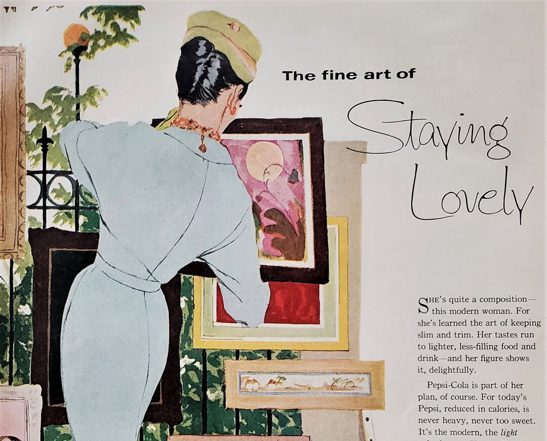 Curvy Brunette Long Figure Fitting Blue Dress High Heels Admires Art ...