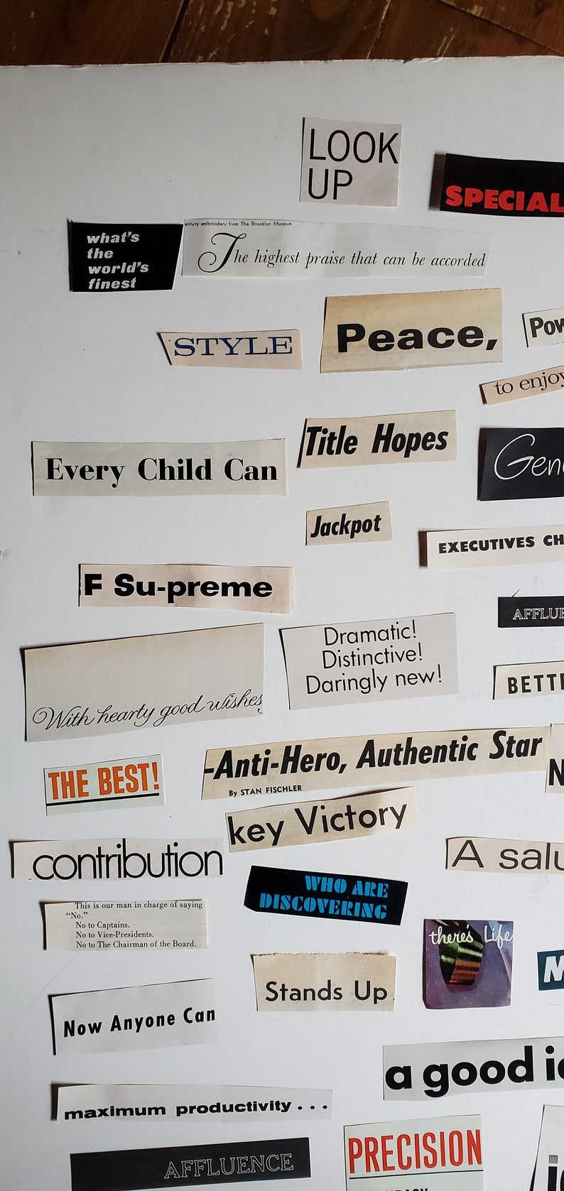 Vintage POSITIVE Encourage Words & Phrases 50, Magazine Cutout Vision ...