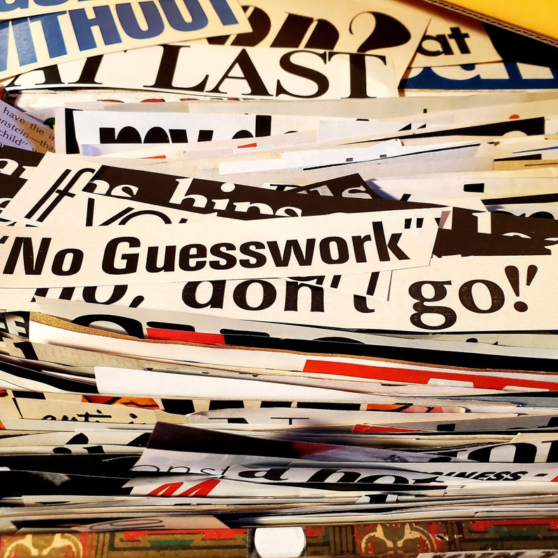 Junk Journal Kit 50 Vtg Words Phrases From Magazine Clippings Cutouts ...