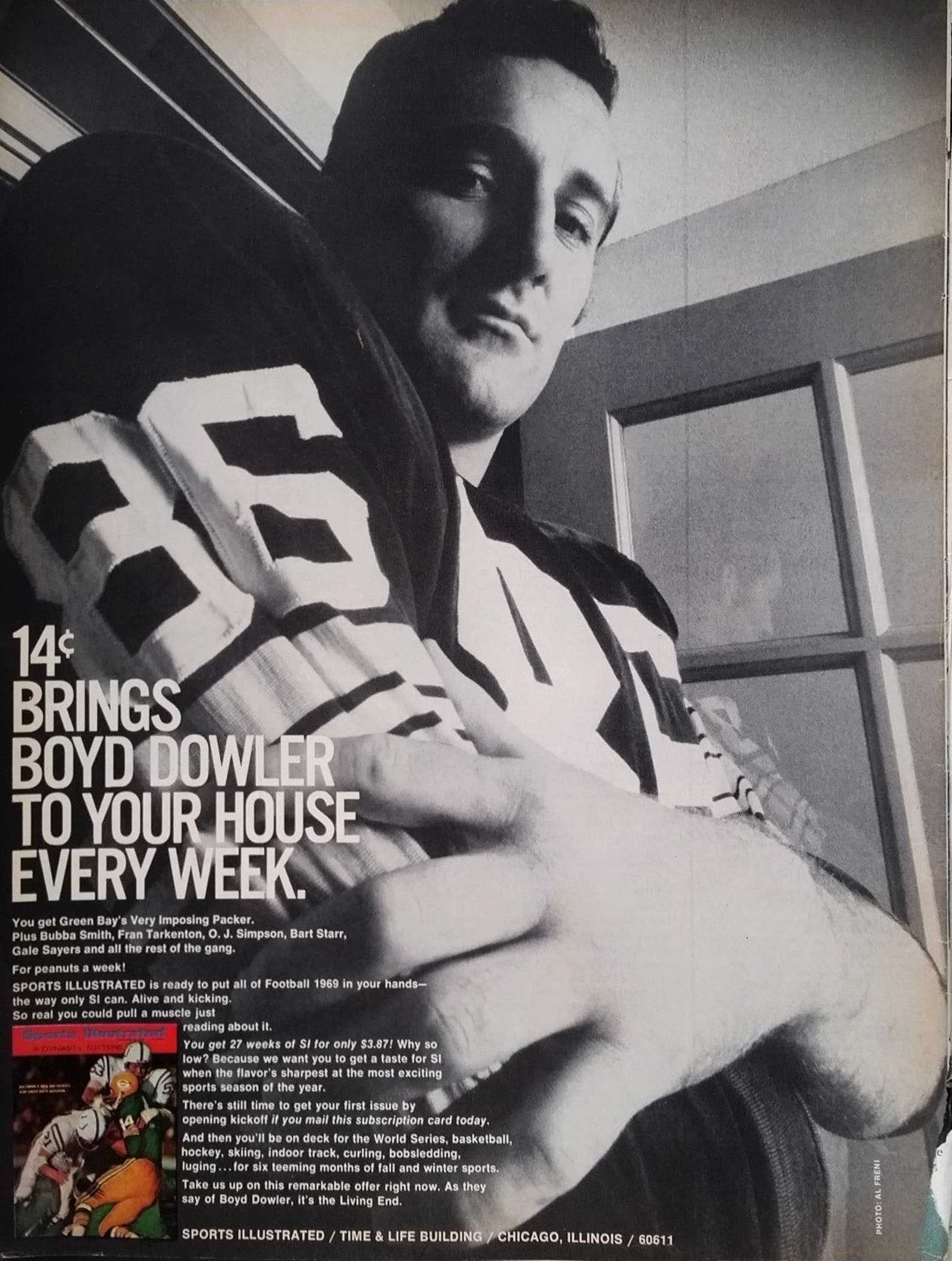 Boyd Dowler 60s Green Bay Packers NFL 59 Rookie Year Hall of Fame Wide ...