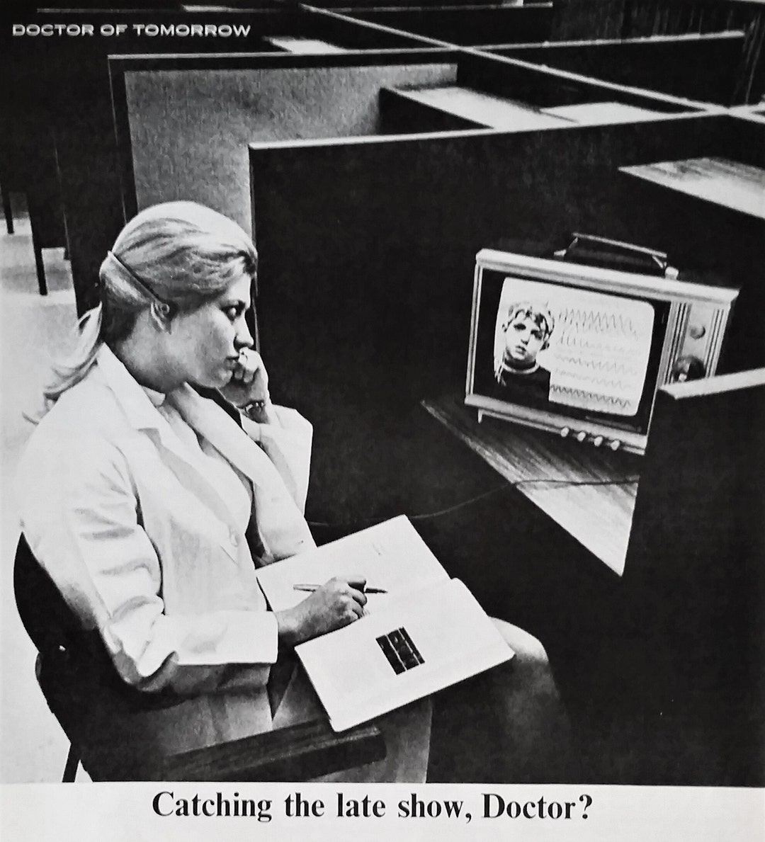 Old Tech Telemedicine Closed Circuit TV Interviewing Family Medical ...