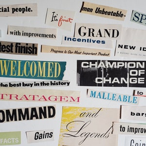 Vintage POSITIVE Encourage Words & Phrases (50), Magazine Cutout Vision ...