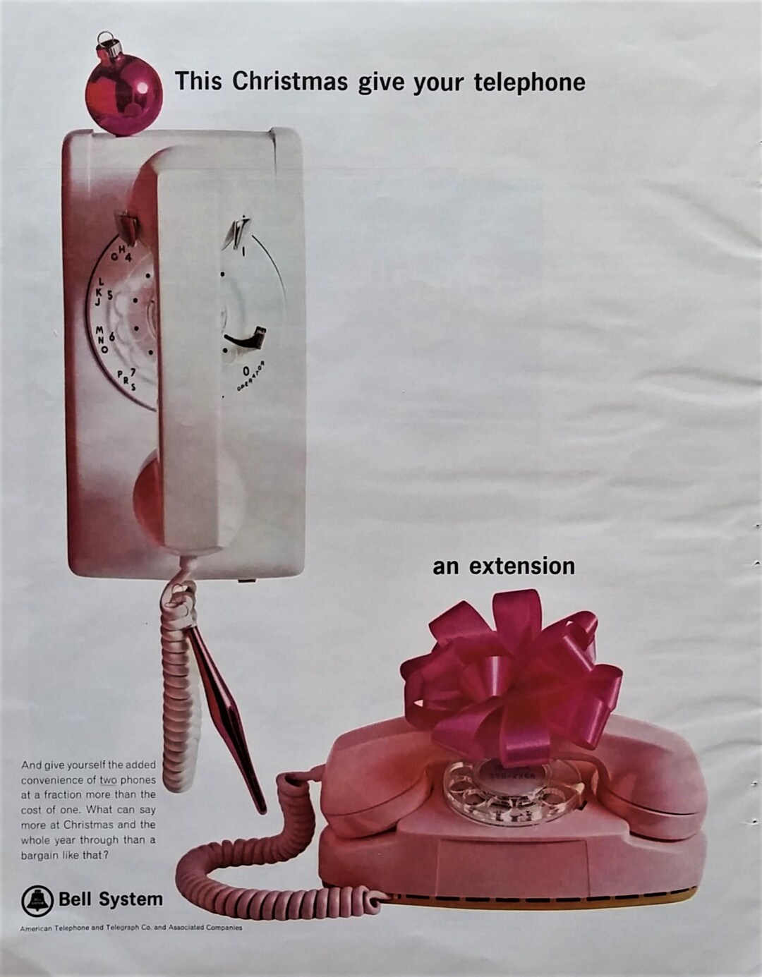 Vintage Rotary Phone Pink White Phones Christmas Gifts Old School Tech ...