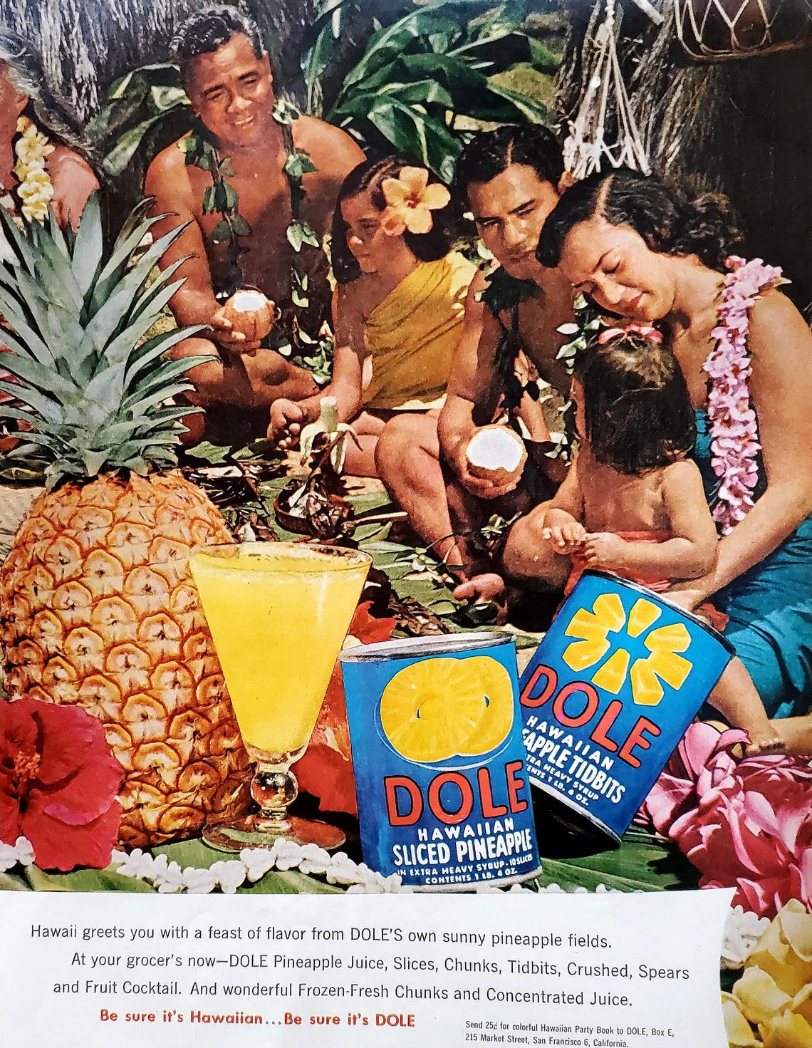 Vintage 1960s DOLE Pineapple Ad, Hawaiian Family Photo (13x10) - Etsy