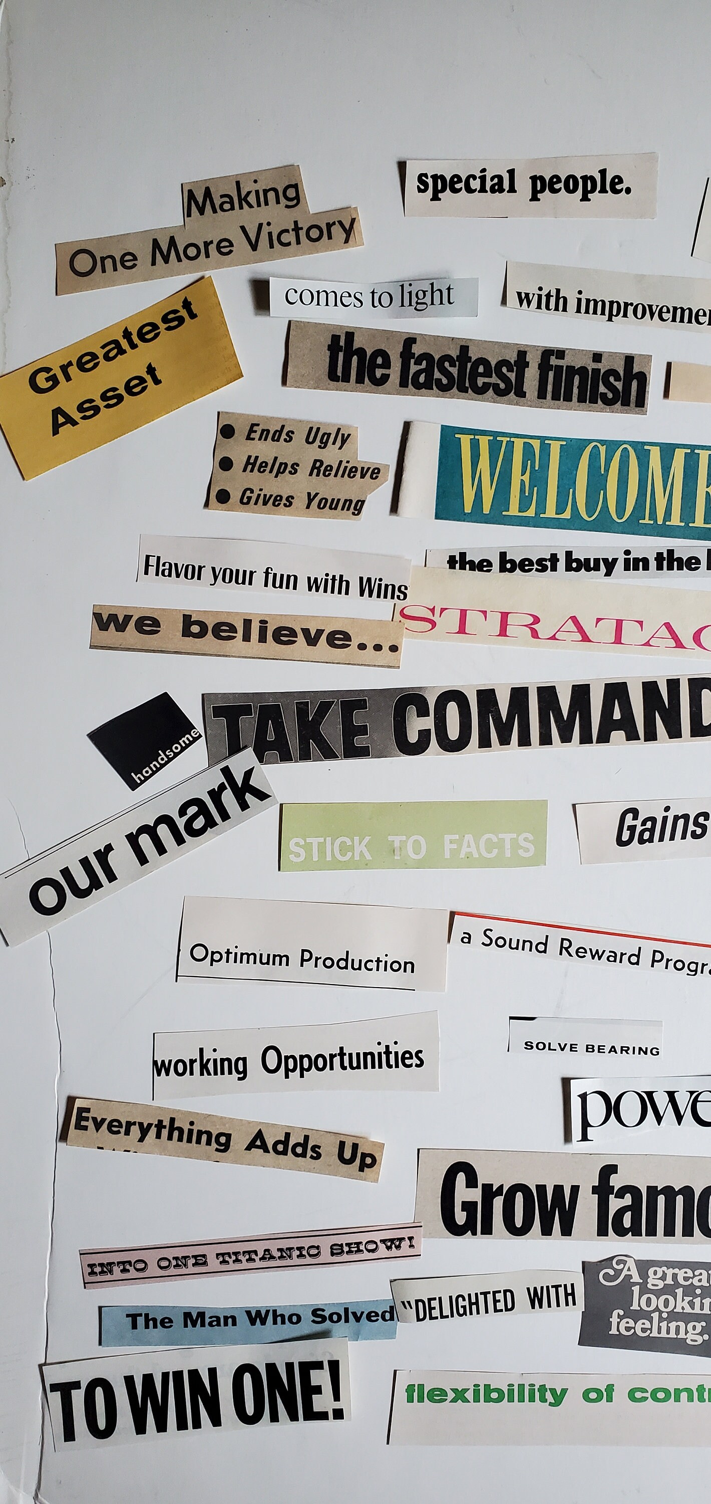 Vintage POSITIVE Encourage Words & Phrases (50), Magazine Cutout Vision ...