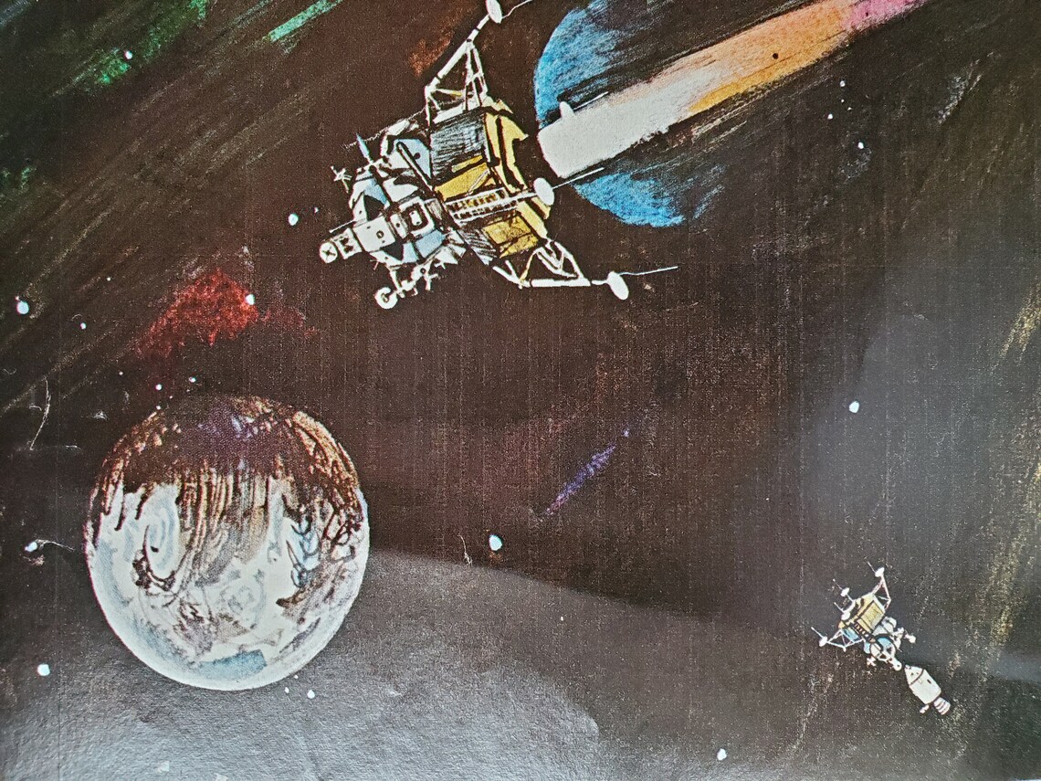 69 Lunar Module Illustrated Landing Moon Color Illustration - Etsy
