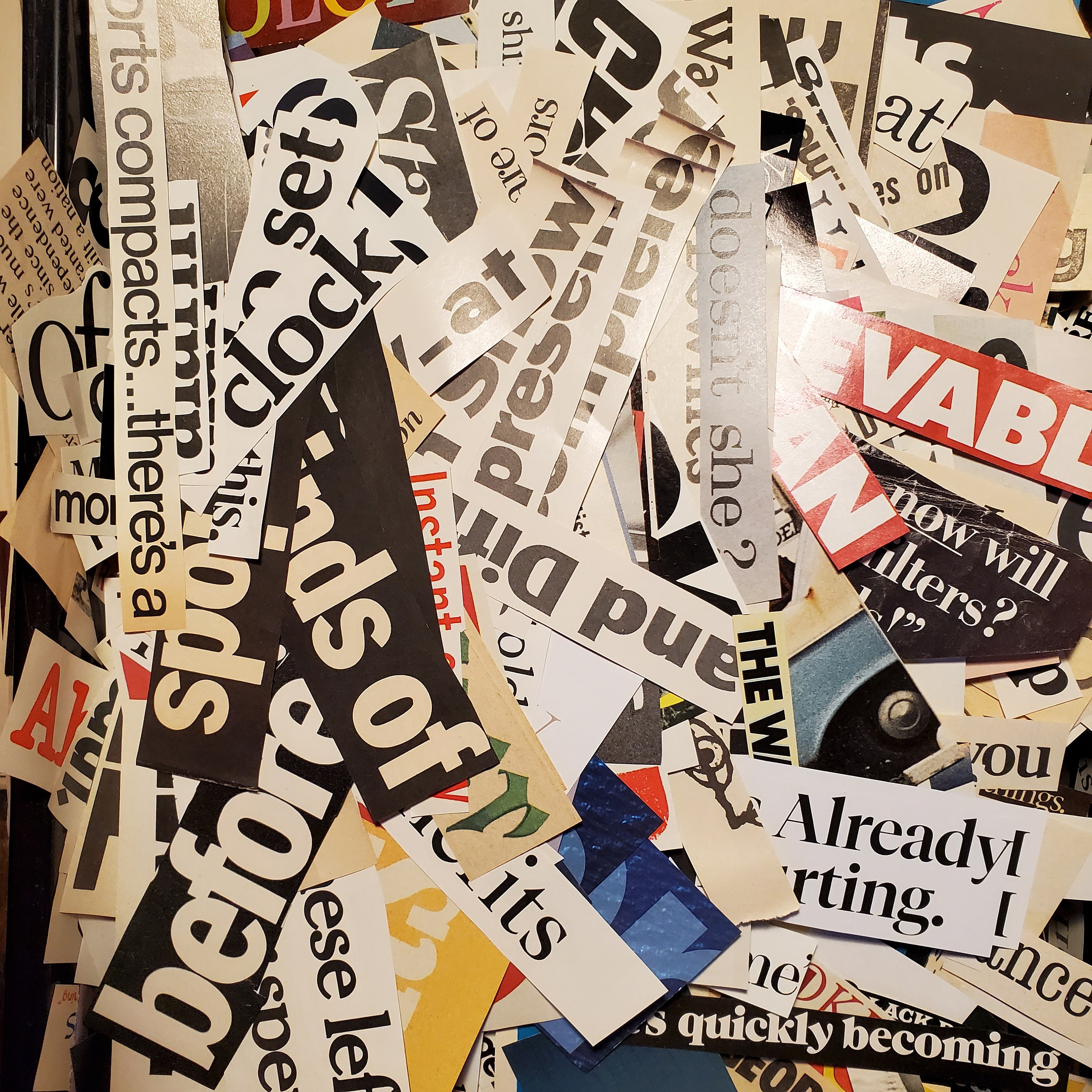Junk Journal Kit 50 Vtg Words Phrases From Magazine Clippings Cutouts ...