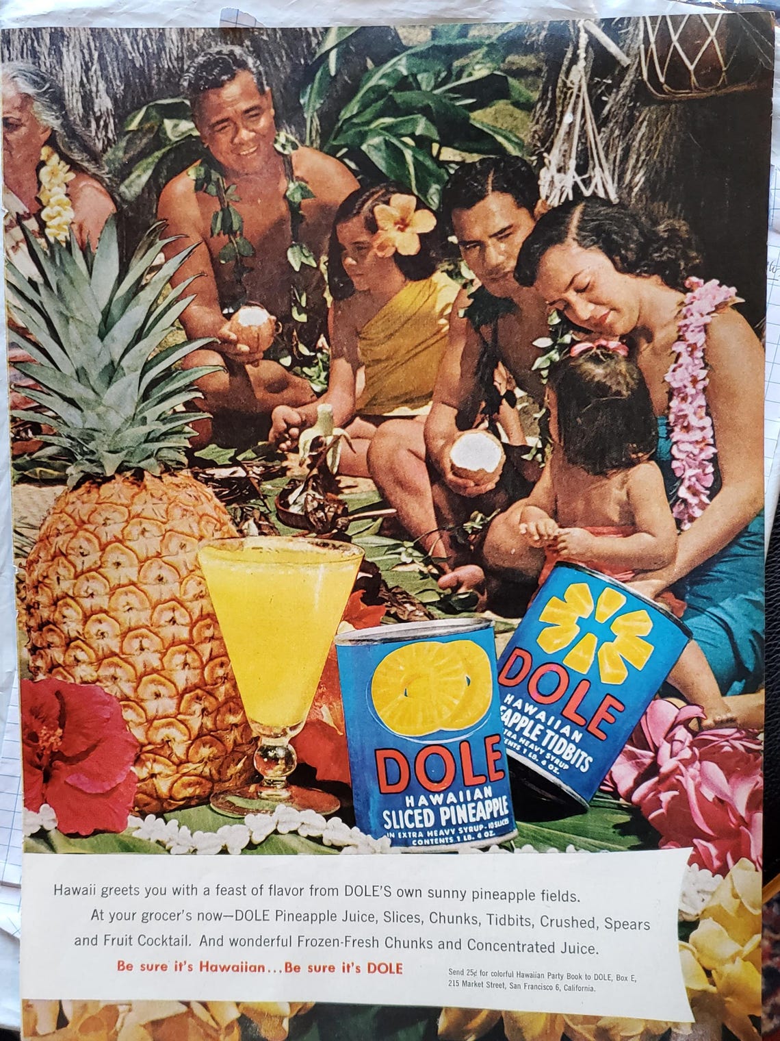 Vintage 1960s DOLE Pineapple Ad, Hawaiian Family Photo (13x10) - Etsy