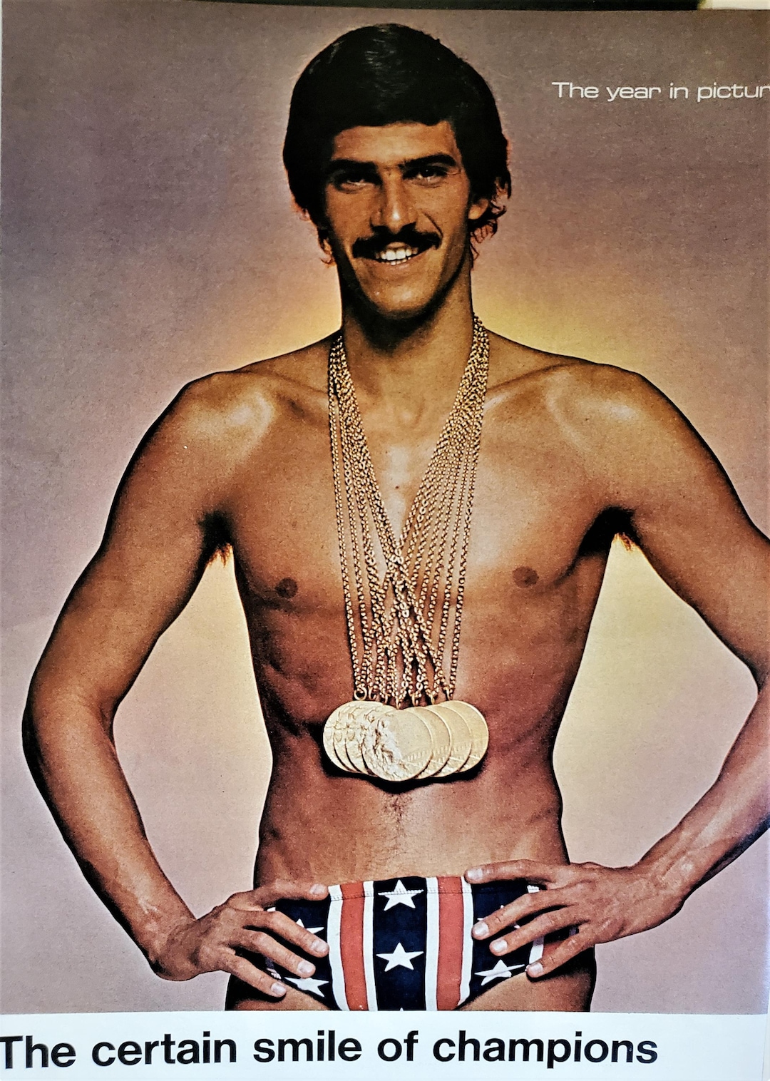 Olympic Swimmer Mark Spitz Record Breaking 7 Gold Medals 1972 Photo Spread USA Iconic Swimsuit ...