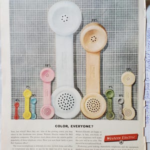 Vintage Rotary Phones Nine Colors Graph Pink Green Yellow Fun ...