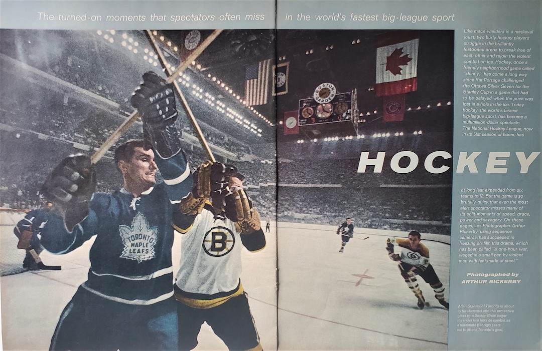 NHL Hockey 1968 51st Year 7 Pages on Ice Action Detroit Montreal Boston ...