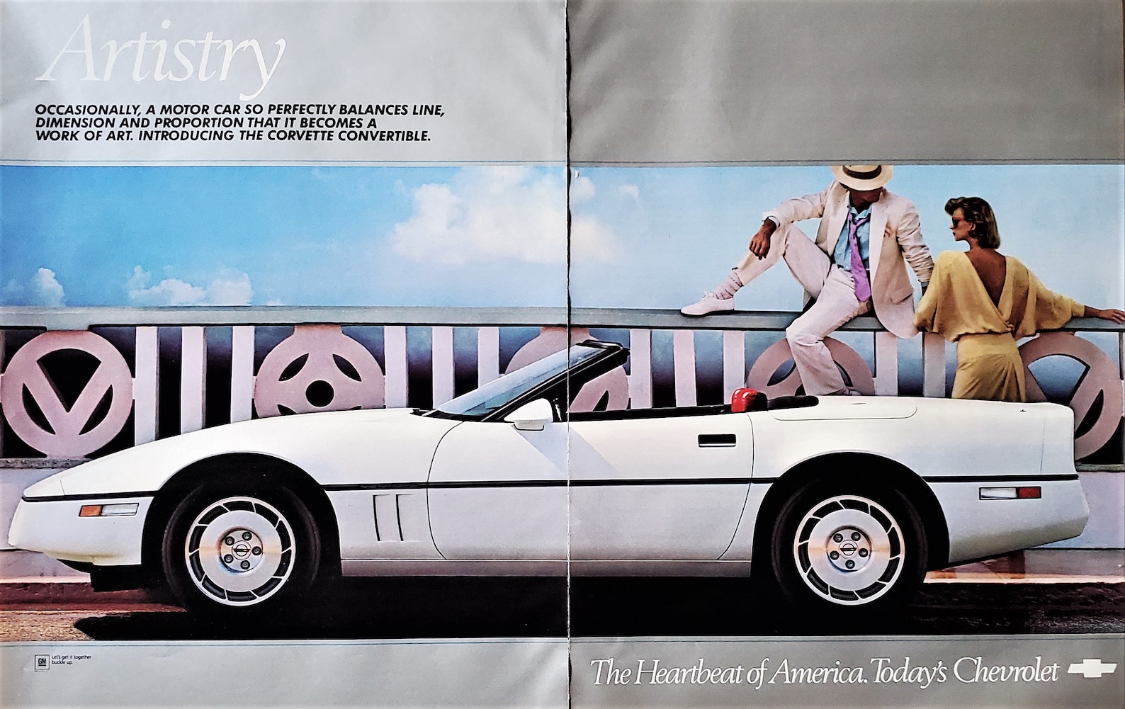 86 Chevy Corvette White Convertible 'miami Vice' Vibe Couple Purple Tie ...
