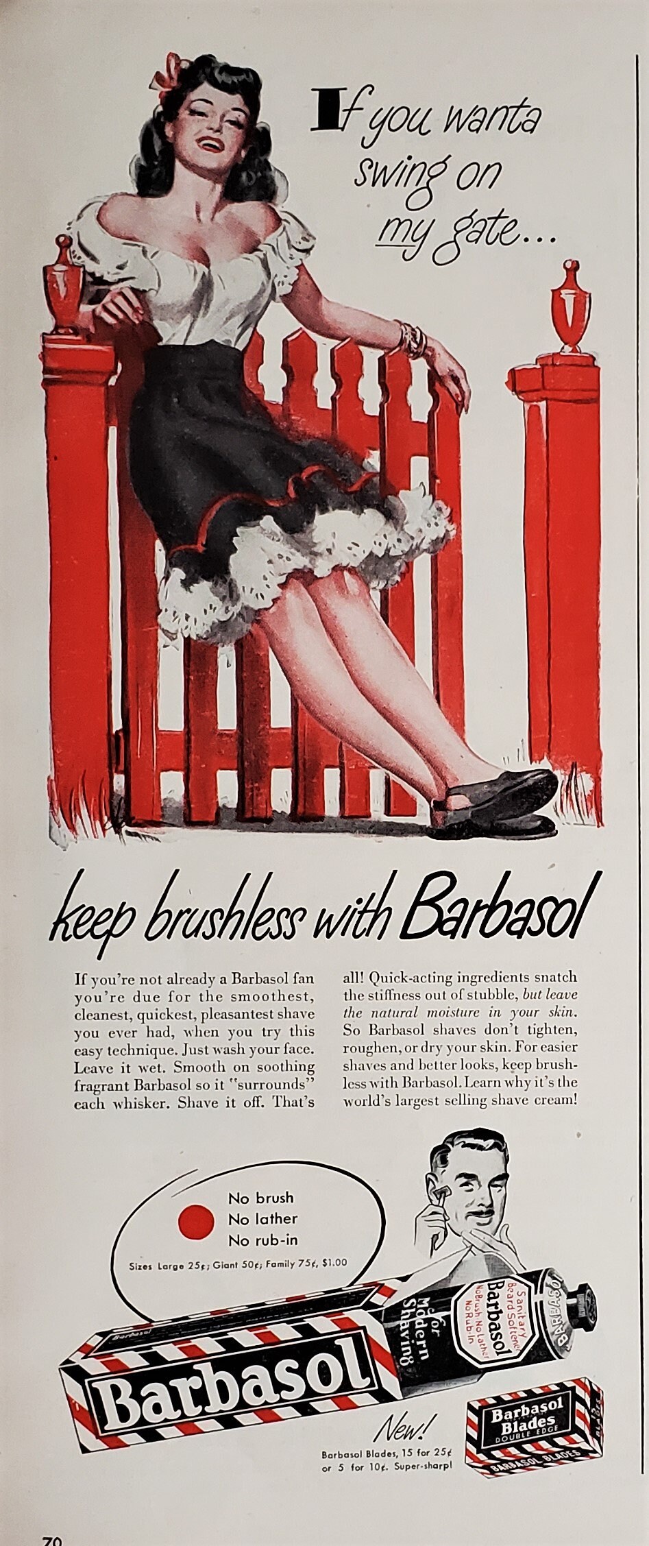 Sexy 40s Barbasol Ad Illustrated Dirndl Tinder Date 'if You Wanta Swing ...