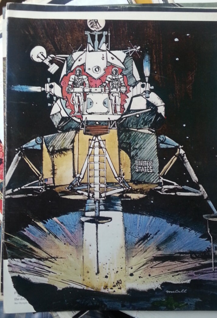 69 Lunar Module Illustrated Landing Moon Color Illustration - Etsy