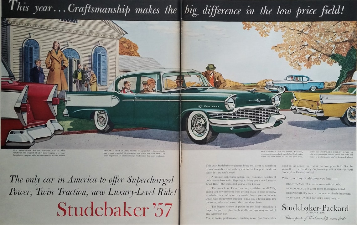 1957 Studebaker President Sedan Illustrated Family Church 2 Pps Classic ...