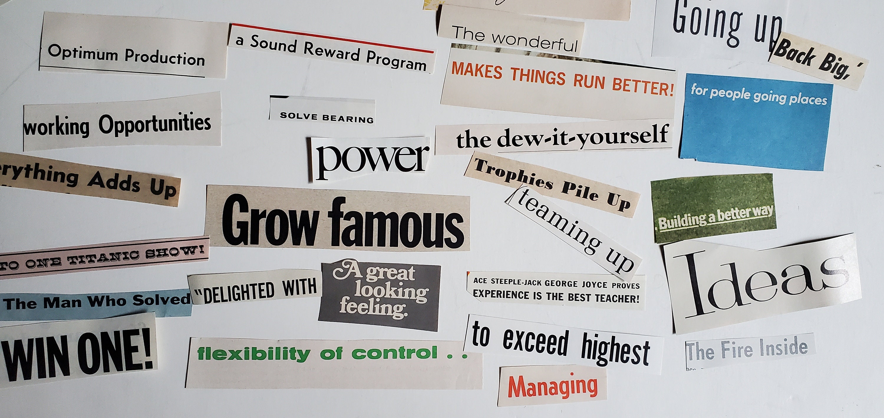 Vintage Positive Words & Phrases, Magazine Cutouts, Collage Supplies - Etsy
