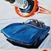 Corvette XP-755 Shark Chevy Blue Dual Bubble Tops Grooved Hood Wheel ...