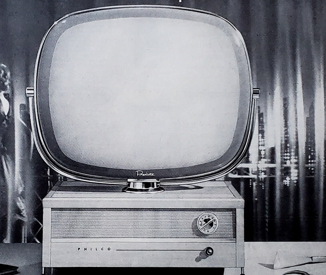 TV Set Art Philco 'predicta' Table TV 1958 BW Art Deco Mid-century ...