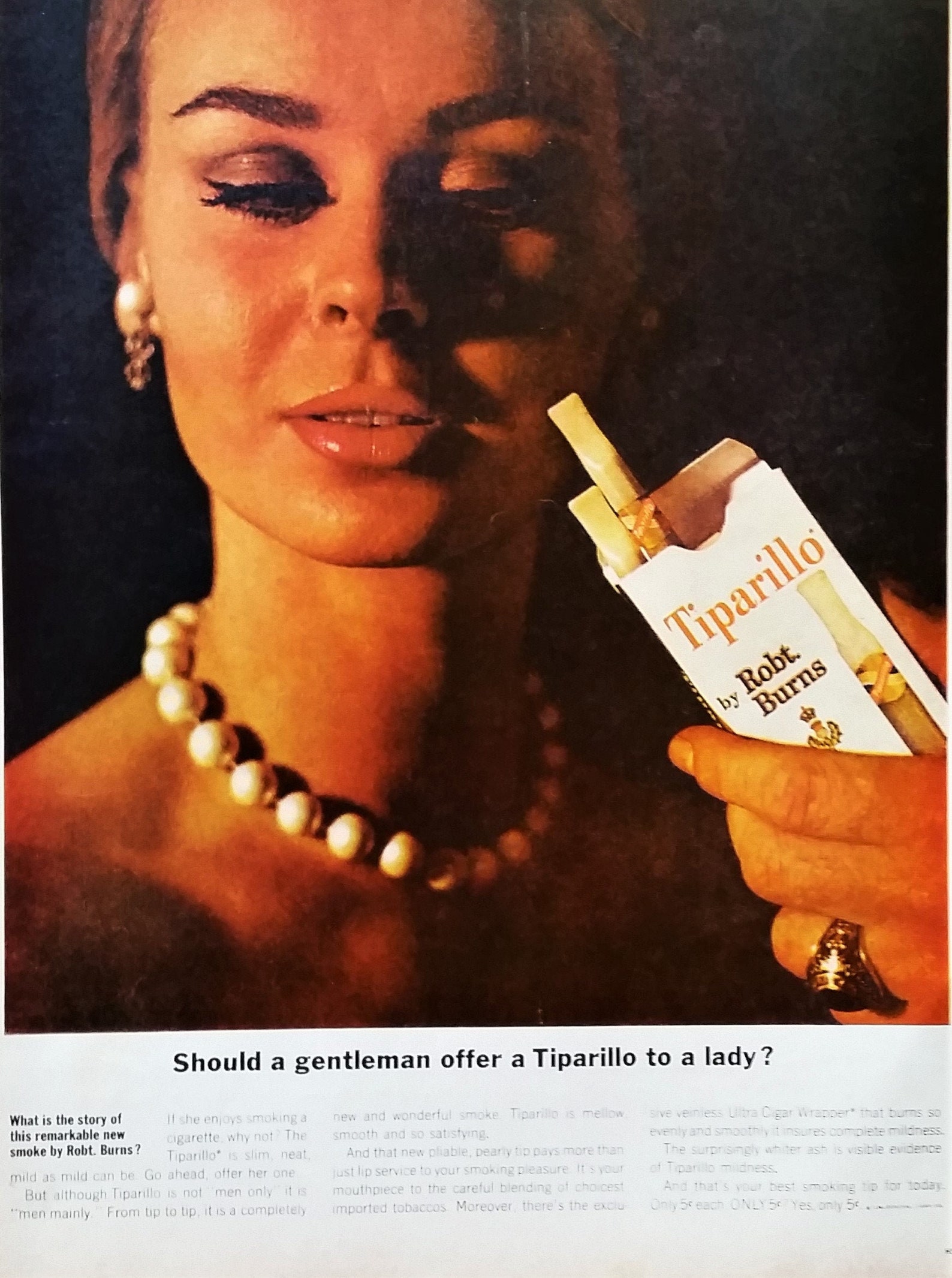 Sexy Tiparillo Cigar Tempting Woman Etiquette 60s Pearl | Etsy