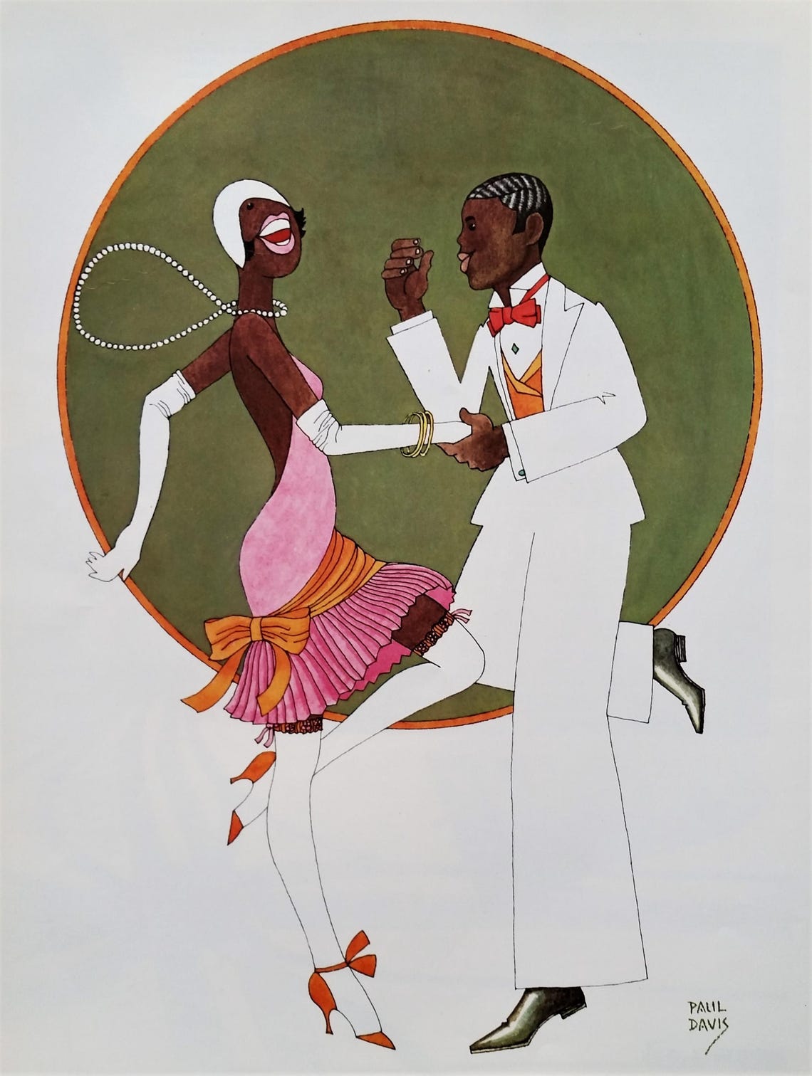 Artist Paul Davis Art Swing Era 1920s Lindy Hop Dance African American ...