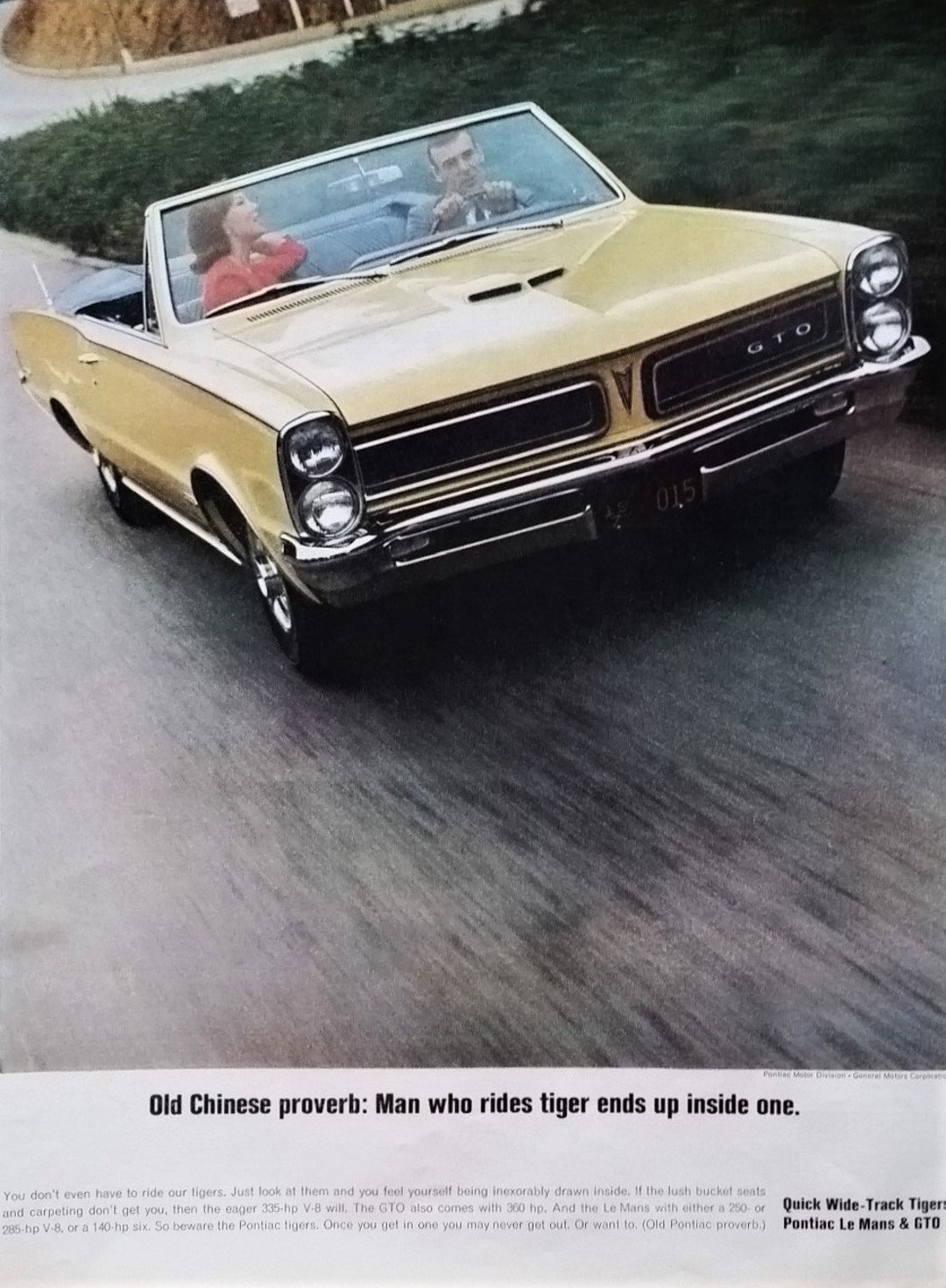1968 Pontiac GTO Yellow Convertible Couple Driving man - Etsy