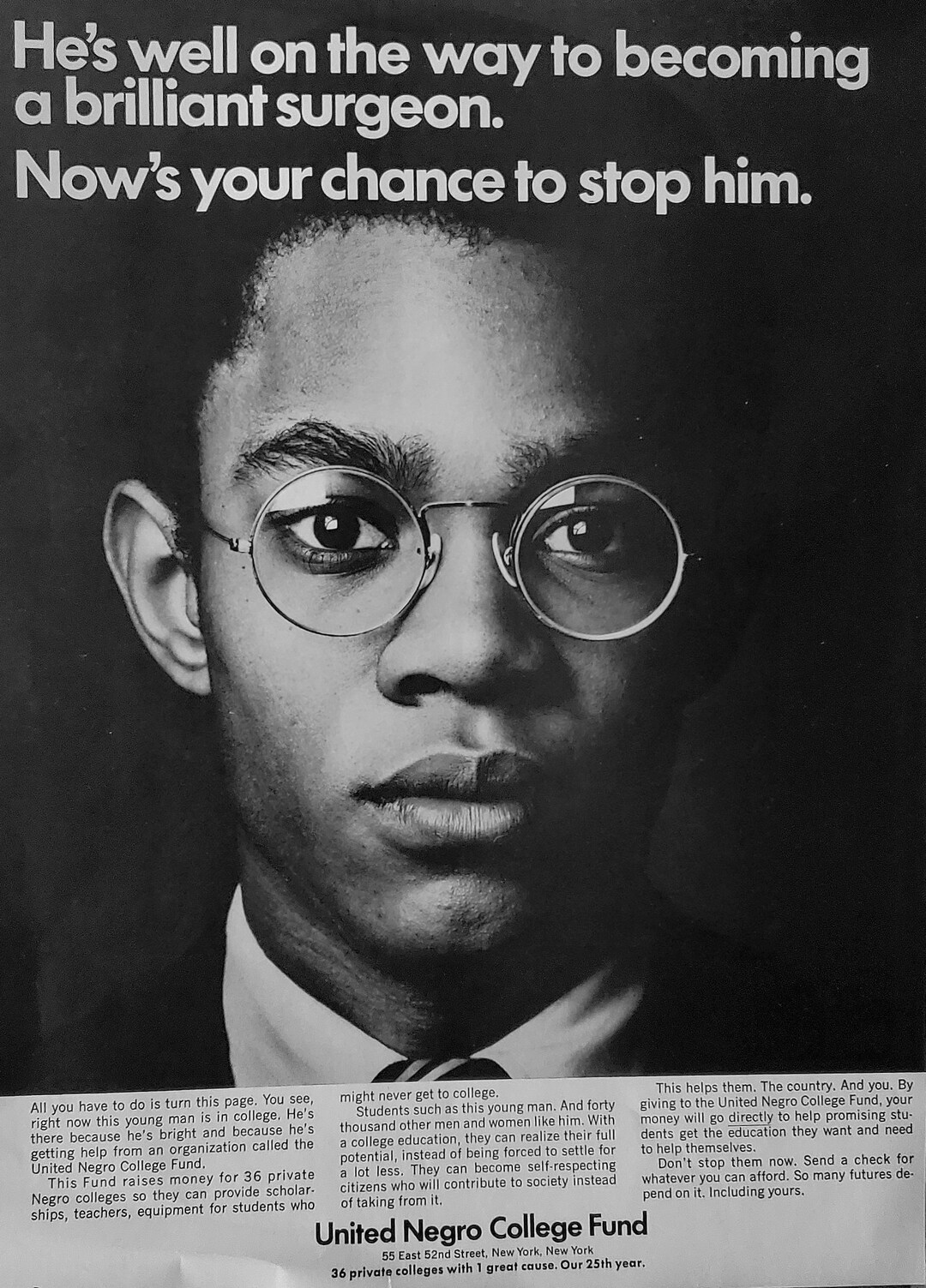 Civil Rights Ad United Negro College Fund 'your Chance to Stop Him ...