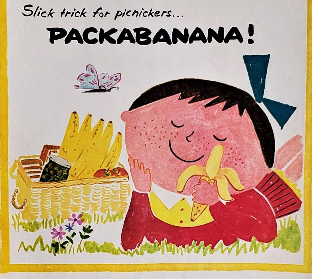 Banana Ad Illustrated Kids 'packabanana' Cute Ideas for Fruit Lunches ...