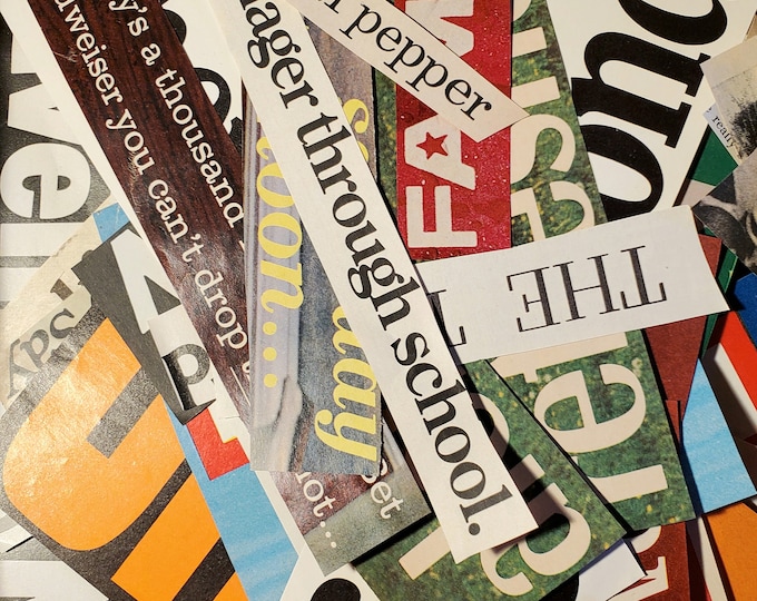Junk Journal Kit 50 Vtg Words Phrases From Magazine Clippings Cutouts ...