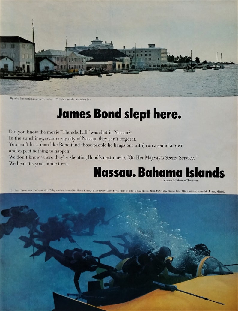 Collectibles Sean Connery Bond Lot 3 Ads Var Sizes Thunderball 007 ...
