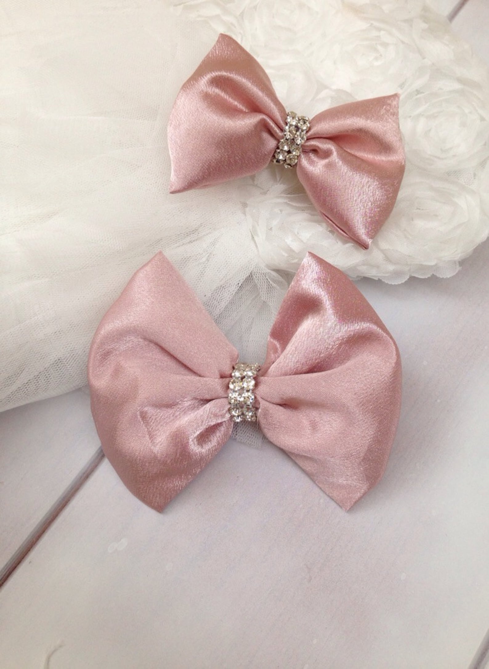 Bow Hair Clips or Headband by Isabella Couture - Etsy