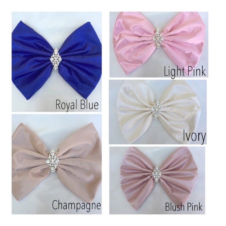 Big Bow With Crystals by Isabella Couture Pink Bow Flower - Etsy