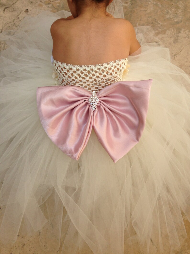 Big Bow With Crystals by Isabella Couture Pink Bow Flower - Etsy