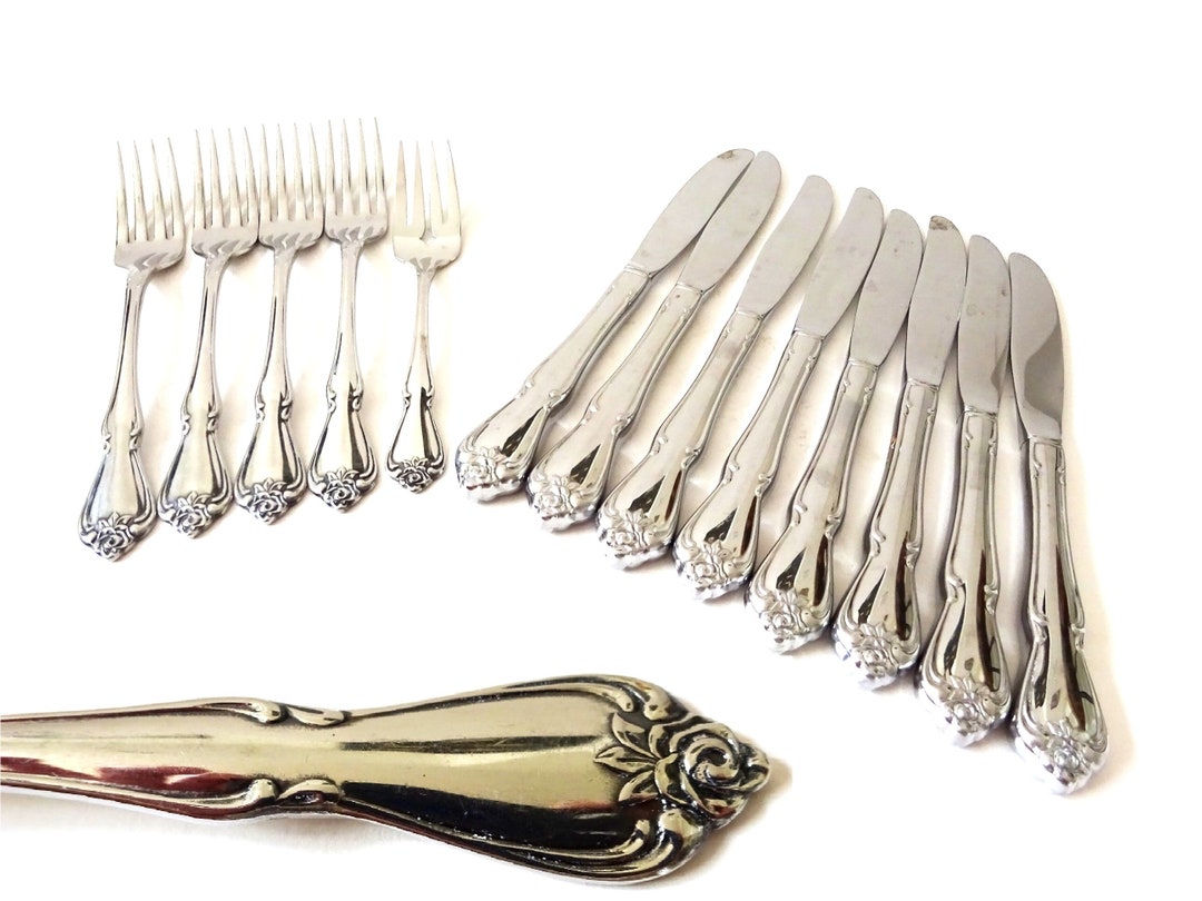 Vintage Oneida Arbor Rose/true Rose Stainless Flatware - Etsy