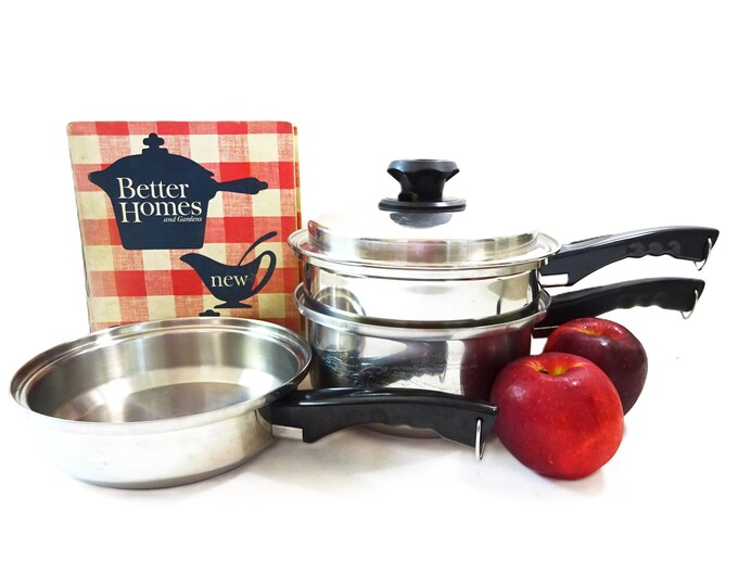 Vintage Lustre Craft Multi Core 5 Ply Saucepan Cookware Set - Etsy