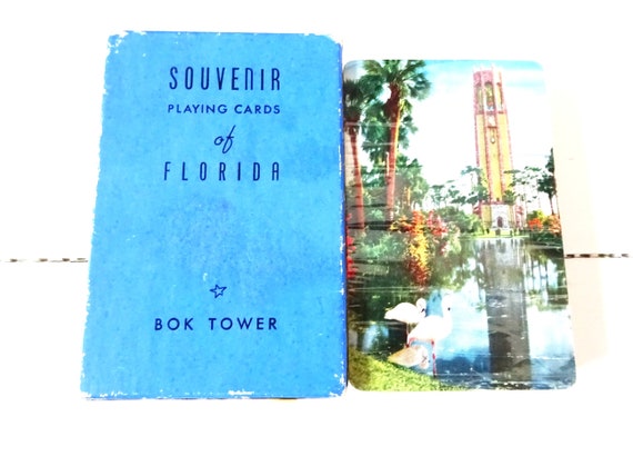 Vintage Souvenir Playing Cards of Florida Bok Tower Standard - Etsy