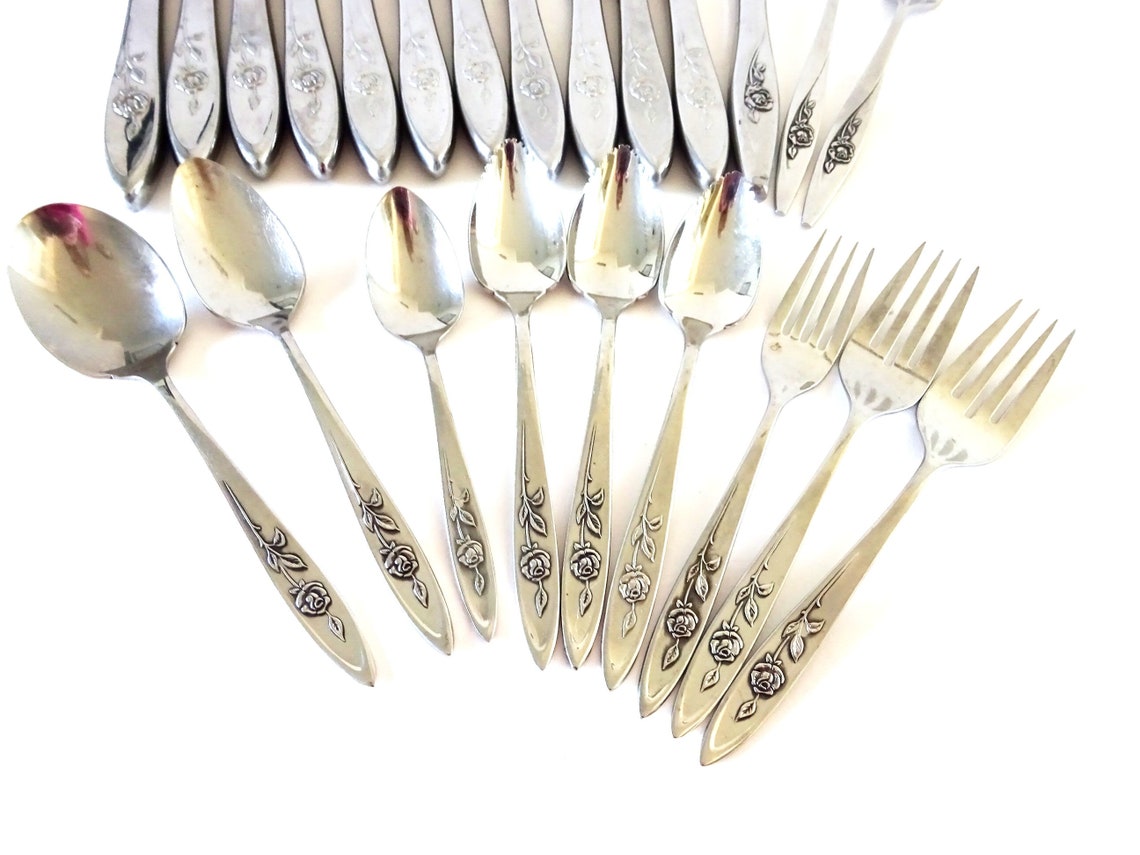 Vintage Oneida Community My Rose/true Rose Stainless Flatware - Etsy