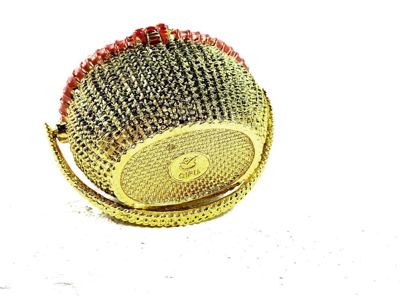 Vintage Qifu Rhinestone Jeweled Basket Trinket Jewelry Box - Etsy