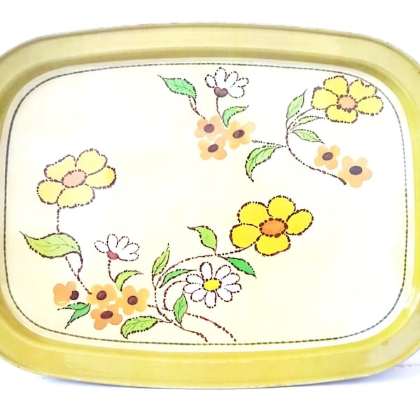 Floral Metal Tray - Etsy