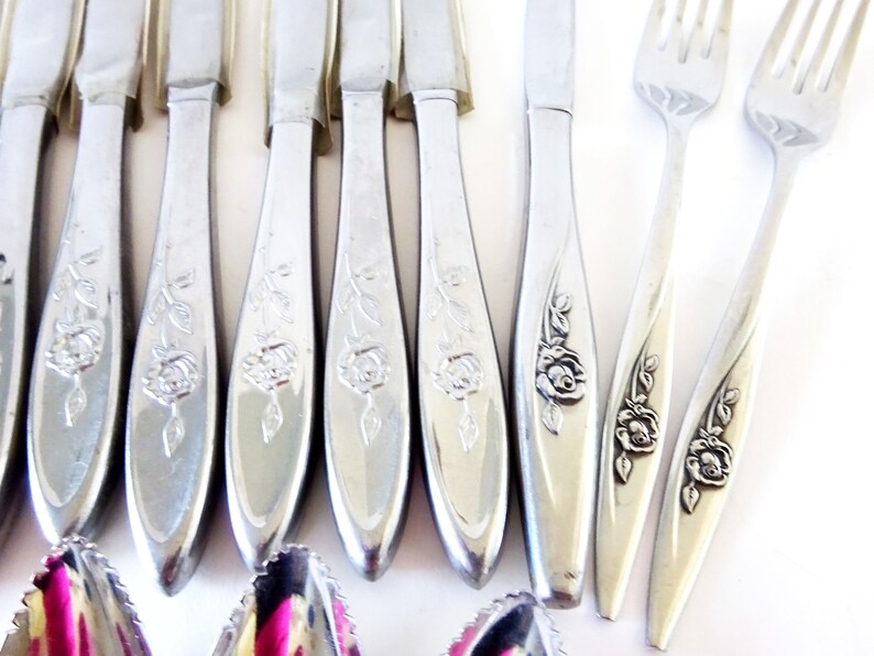 Vintage Oneida Community My Rose/true Rose Stainless Flatware - Etsy