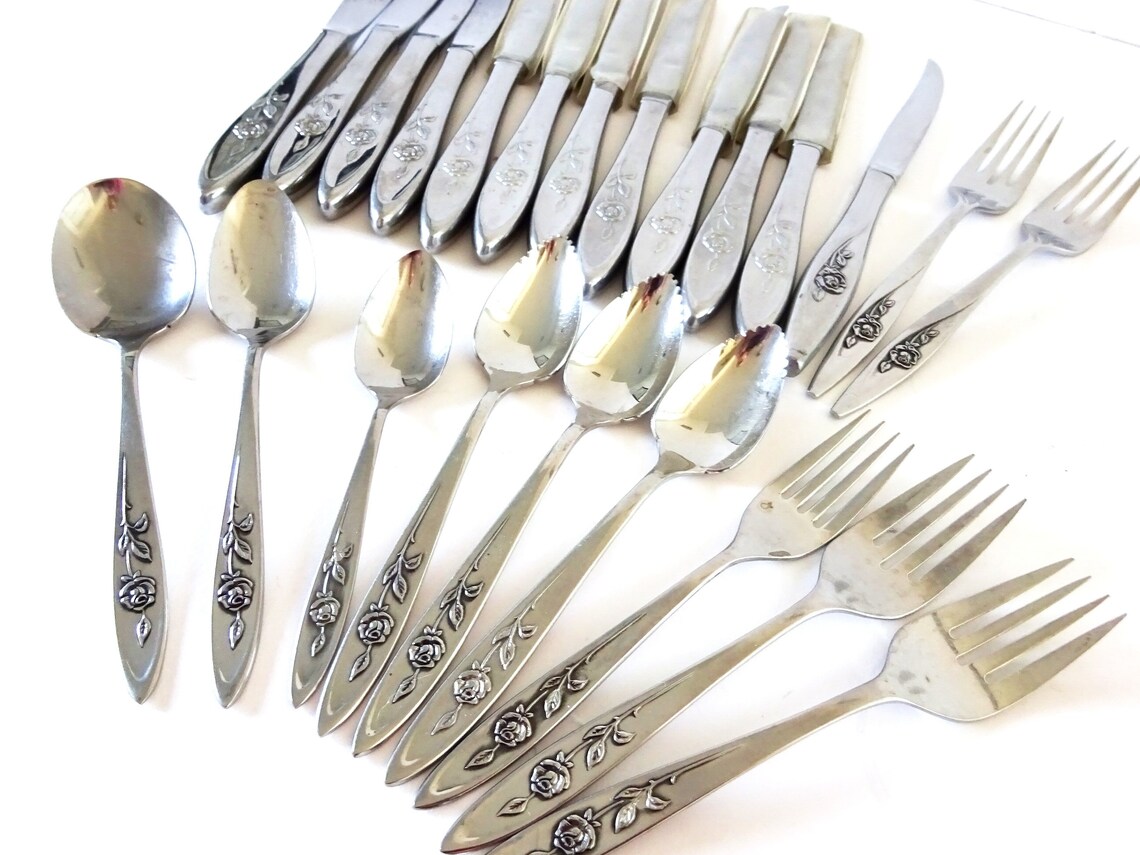 Vintage Oneida Community My Rose/true Rose Stainless Flatware - Etsy