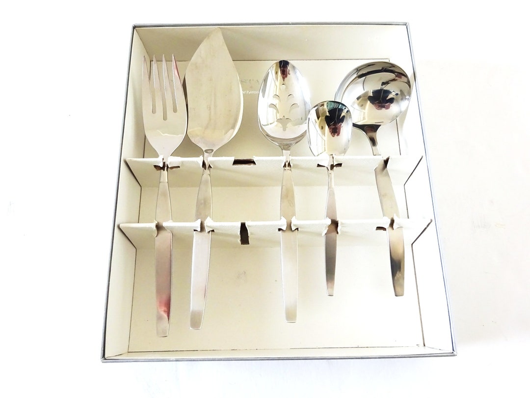 Vintage Oneida Community Frostfire Stainless Flatware Hostess Serving ...