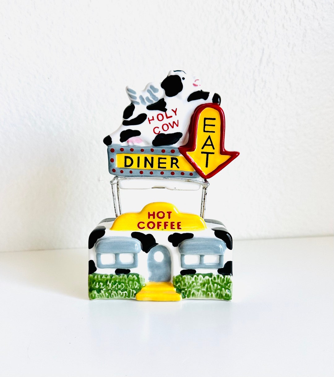 Vintage Holy Cow Diner Salt and Pepper Flying Winged Cow EAT - Etsy